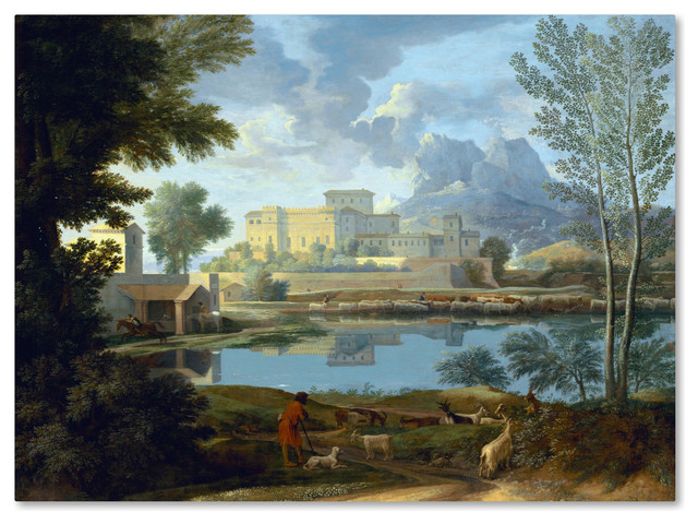 Nicolas Poussin 'Landscape With Calm' Canvas Art, 19"x14" - Farmhouse ...