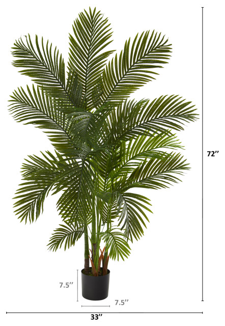 Nearly Natural 6' Areca Palm Artificial Tree - Modern - Artificial ...