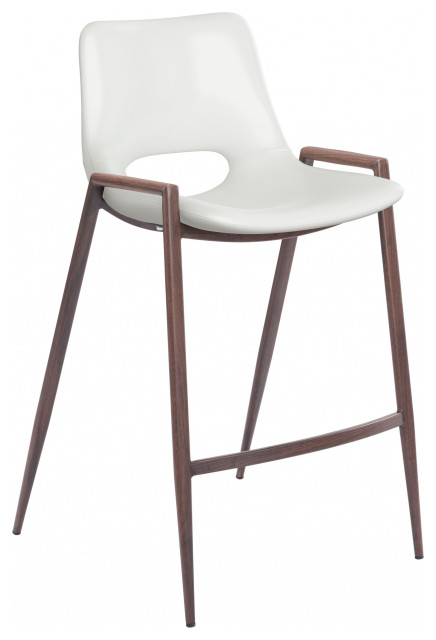 Set of Two White Retro Modern Funk Counter Chairs - Midcentury - Bar ...