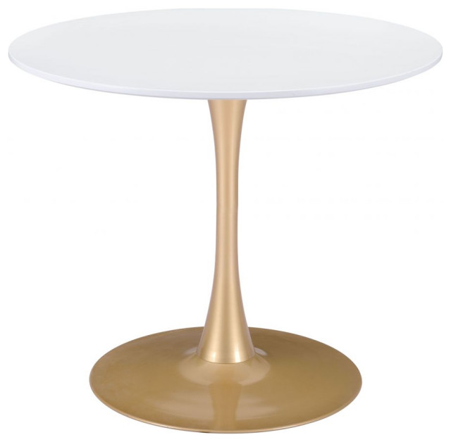 Opus Dining Table White/Gold - Midcentury - Dining Tables - by ...