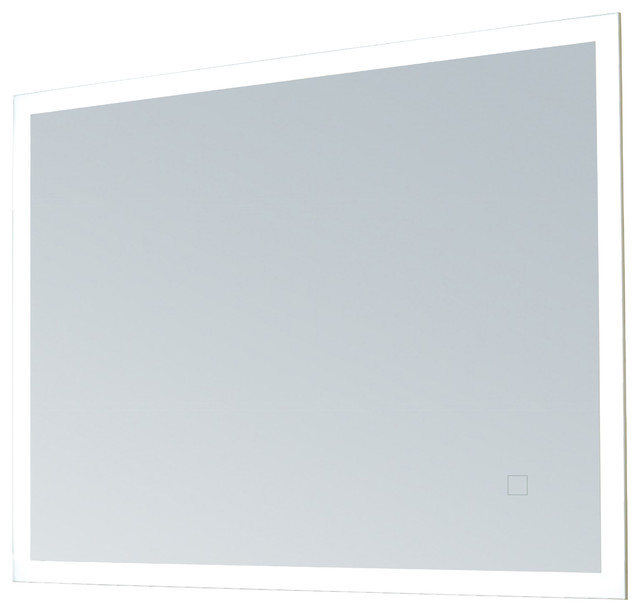 Terra Rectangle LED Framed Wall Mount Lighted Vanity Mirror, 56"w X 36 ...
