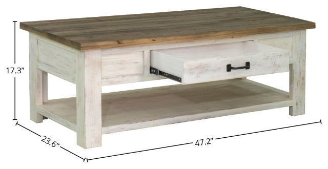 Provence 47" Wide Coffee Table - Farmhouse - Coffee Tables - by LH Home ...