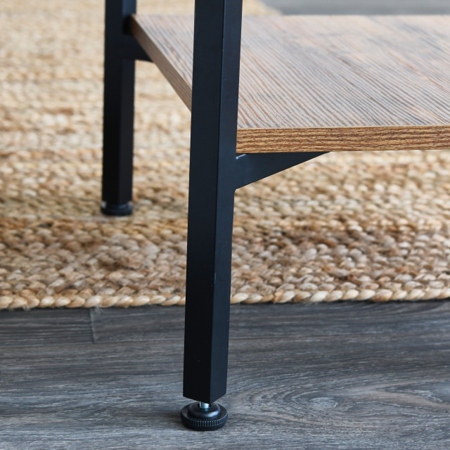 Crown TV Stand, Rectangular Storage Compartment Rustic Hickory, Black ...