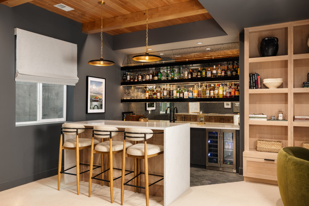 Designing a High-Rise Bar Experience at Home - Contemporary - Home Bar ...