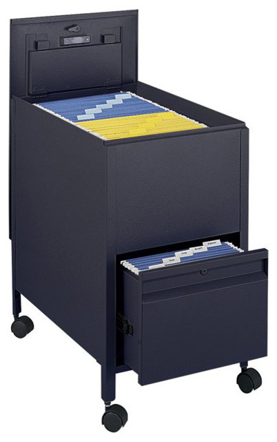 Locking Mobile Tub File With Drawer, Letter Size, 17"x26"x28", Black ...