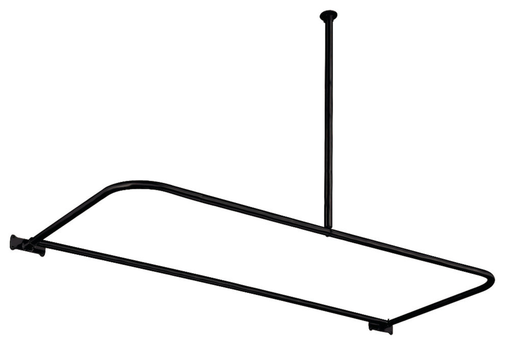 Kingston Brass D-Shaped Shower Curtain Rod - Transitional - Shower ...
