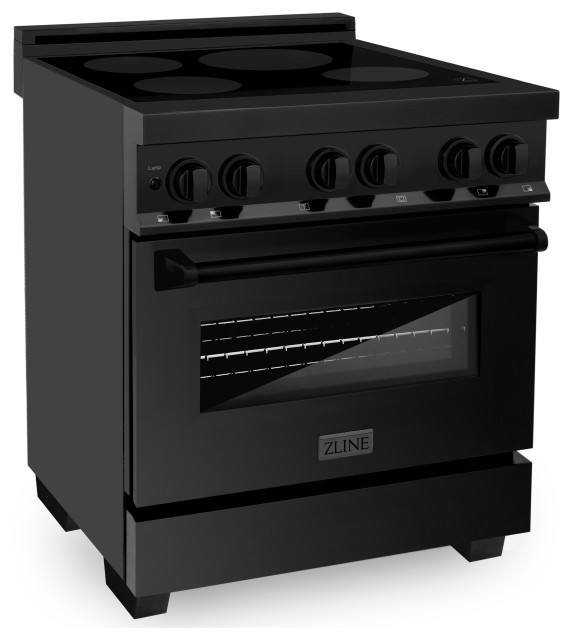 ZLINE 30 In. Professional Electric Range, Black Stainless Steel, RAIND ...