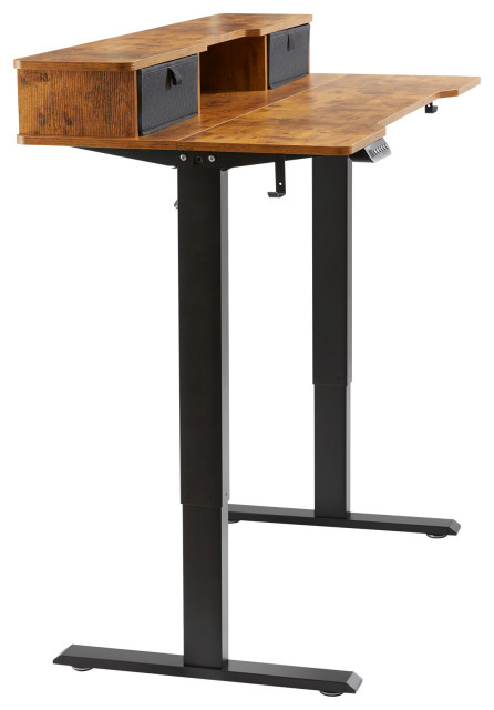 VEVOR Adjustable Height Standing Desk 47.2"x23.6" Dual Monitor Riser ...