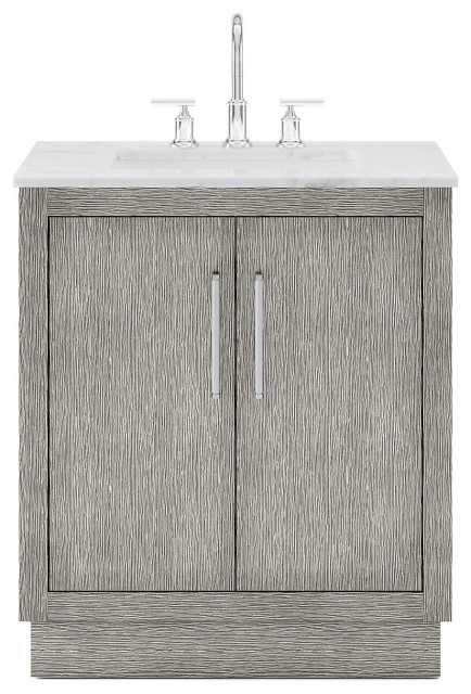 Hugo 30" Single Sink Carrara Marble Top Vanity Faucet, HU30CW01GK ...