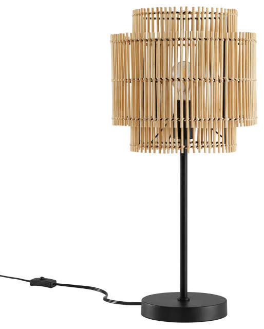 Table Lamp, Natural, Wood, Modern, Living Kitchen Cafe Bistro Hotel ...