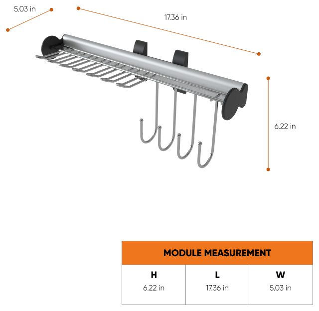 Pull Out Belt & Tie Rack Chrome Plated - Closet Organizers - by DEPOT ...