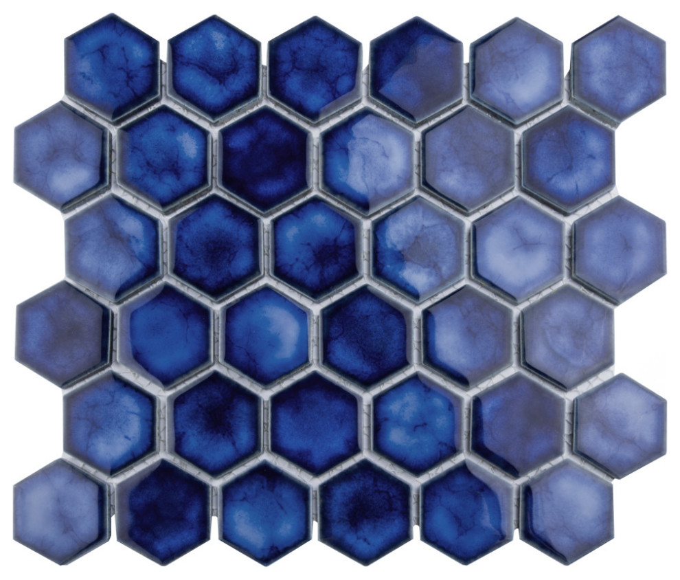 Hudson Due 2" Hex Porcelain Mosaic Tile Sample - Contemporary - Tile ...