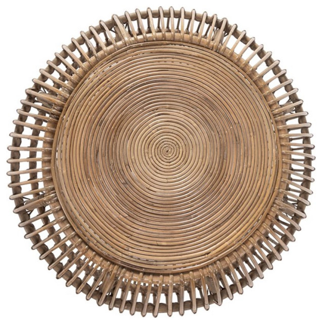 Trent Home Round Modern Wicker / Rattan Subalio Coffee Table in ...