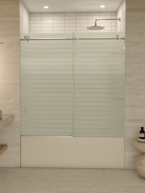 Galaxy 60"x60" Frameless Glass Sliding Bathtub Doors - Contemporary ...