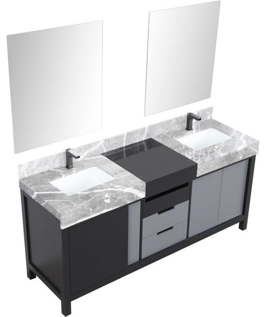 Lexora Home Zilara 36" Single Marble Top Bathroom Vanity with Mirror ...