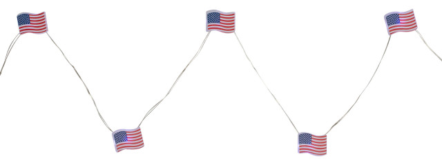 20-Count Patriotic Americana USA Flag LED Fairy Lights 6.25ft Copper ...