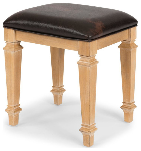 Homestyles Manor House Wood Vanity Bench in Brown - Traditional ...