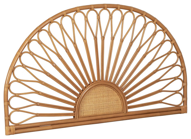 Bohemian Queen Headboard, Wall-Mounted Rattan Design for Stylish ...