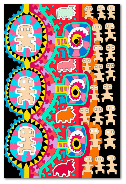 Miguel Balbas 'Men Dogs 2' Canvas Art, 30"x 47" - Contemporary - Prints ...