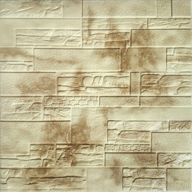 Beige Brown Flowers in Rhombus 3D Wall Panels - Modern - Wall Panels ...