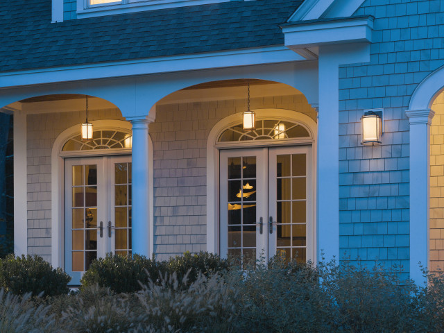 Meridian Outdoor Ceiling Fixture, Coastal Bronze Finish, Opal and ...