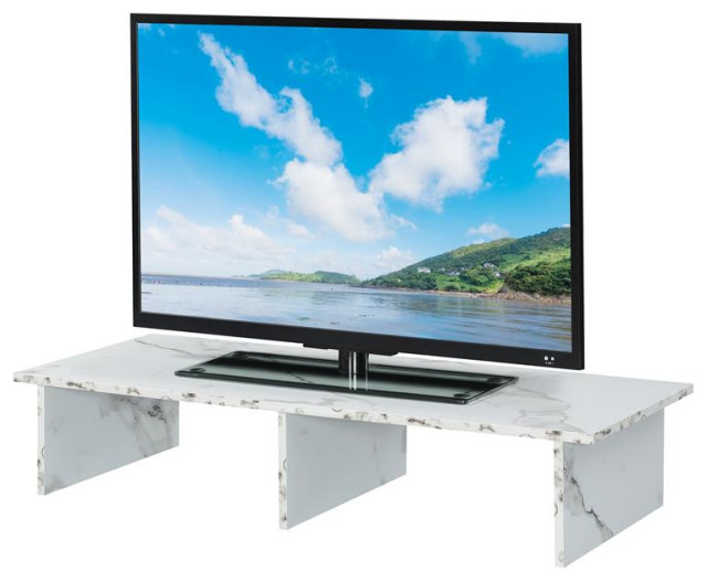 Convenience Concepts Designs2Go Large TV/Monitor Riser in White Faux ...