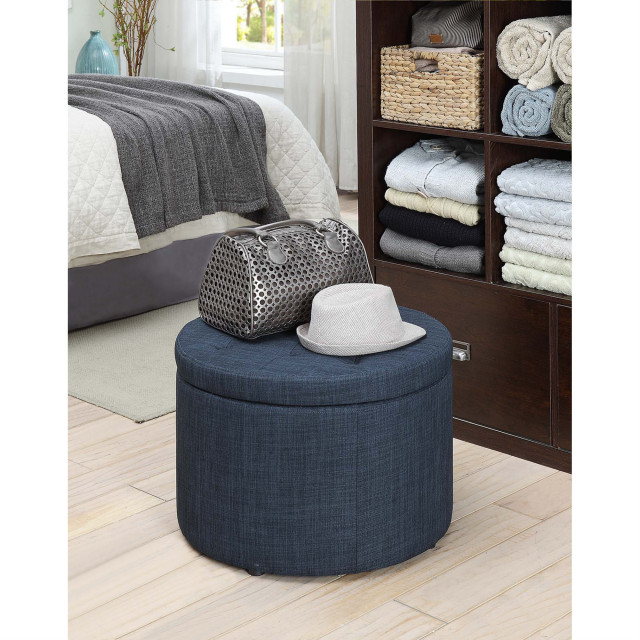 Designs4Comfort Round Shoe Storage Ottoman - Transitional - Footstools ...