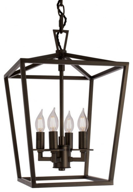 Norwell Lighting 1080-BR-NG Four Light Small Cage Pendant ...