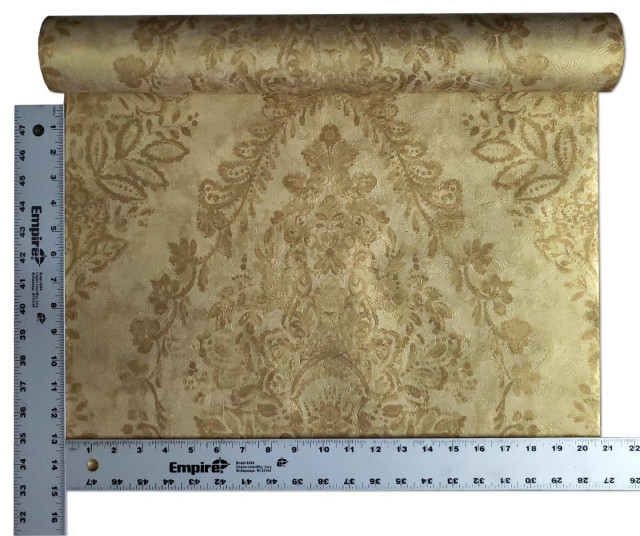 Embossed Victorian floral diamond damask gold Wallpaper, 21 Inc X 33 Ft ...