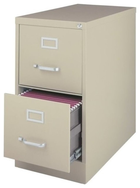 Pemberly Row 2 Drawers Vertical Beige Metal Filing Cabinet Pre ...