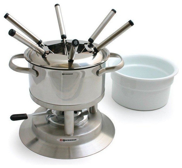 Arosa 11-Piece Stainless Fondue Set - Contemporary - Fondue And ...