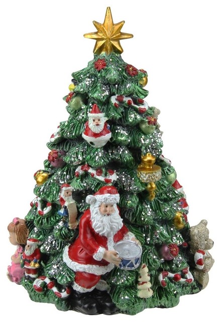 6.25" Musical Rotating Christmas Tree Music Box - Modern - Holiday ...