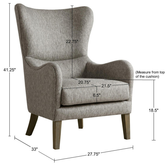 Madison Park Arianna Swoop Wing Chair - Transitional - Armchairs And ...