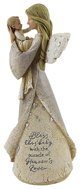 Figurine Baby Blessing Angel Polyresin Mother Child Newborn Blessing ...