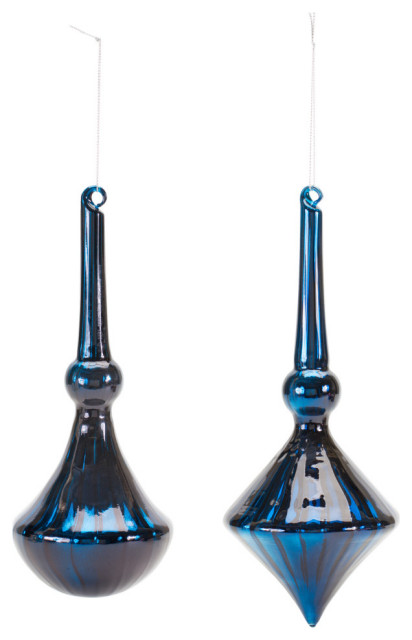 Glass Drop Ornament, 6-Piece Set - Traditional - Christmas Ornaments ...