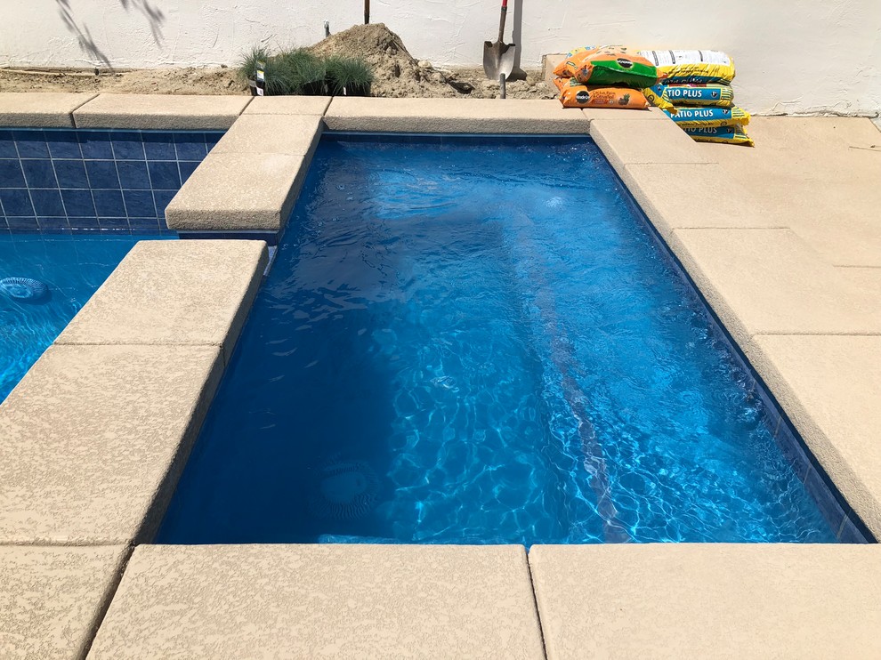 New Palm Springs Pool with Tahoe Blue Quartz Plaster - Contemporary ...