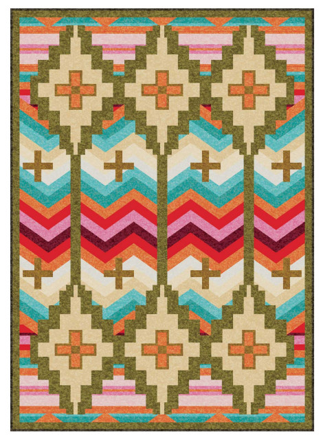 Shake Your Shawl, Blue, 4'x5', 4'x5' - Southwestern - Area Rugs - by ...