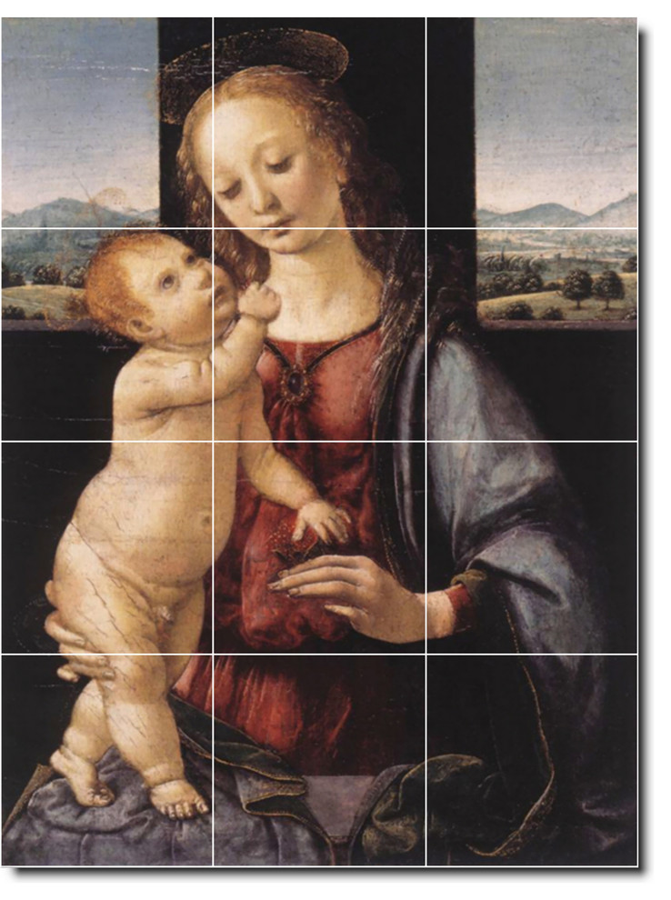 Leonardo Da Vinci Religious Painting Ceramic Tile Mural #30, 36" Wide x ...