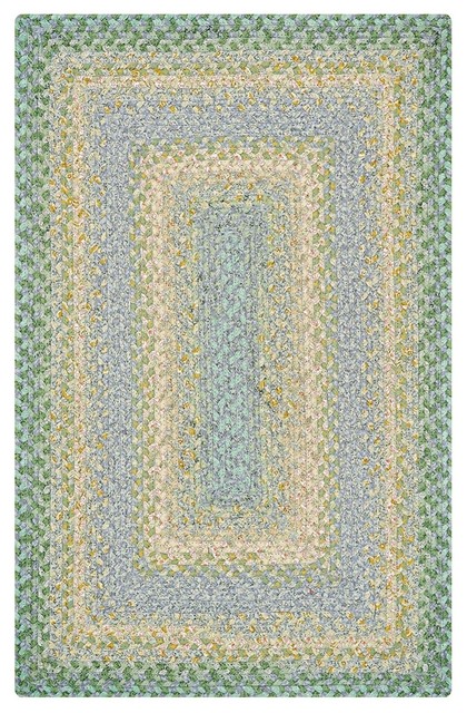 Homespice Decor Baja Blue Cotton Braided Rug (Rectangle), 5' x 8 ...