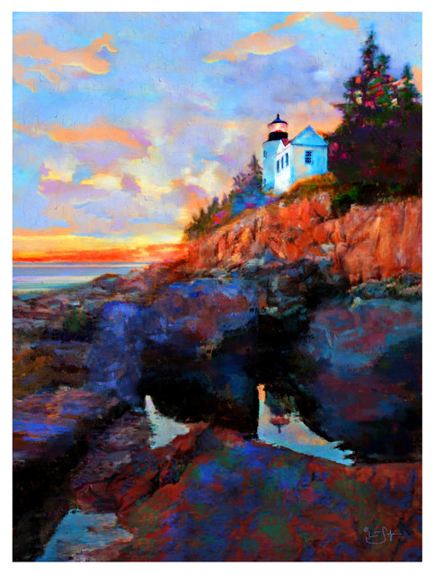 Lisa Sofia Robinson "Bass Harbor Head Lighthouse" Art Print, 9"x12 ...