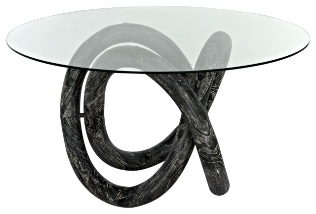 Noir Furniture Zaza Dining Table, Cinder Black - Contemporary - Dining ...