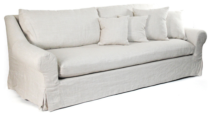 Bert Sofa, Cream Natural Linen - Transitional - Sofas - by Hudson Home ...