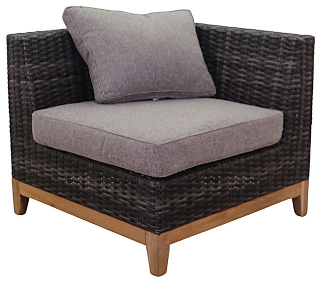 Courtyard Casual Maywood Silver Oak With Teak Sectional Corner Seat ...