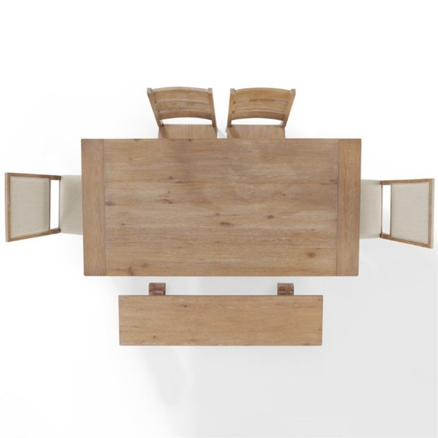 Crosley Joanna 6 Piece Wooden Farmhouse Dining Set in Rustic Brown and ...