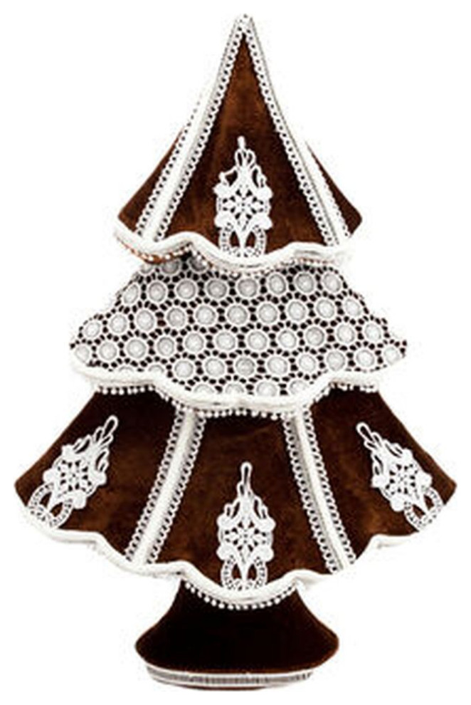 December Diamonds Gingerbread Village 24" Gingerbread Lace Tree ...
