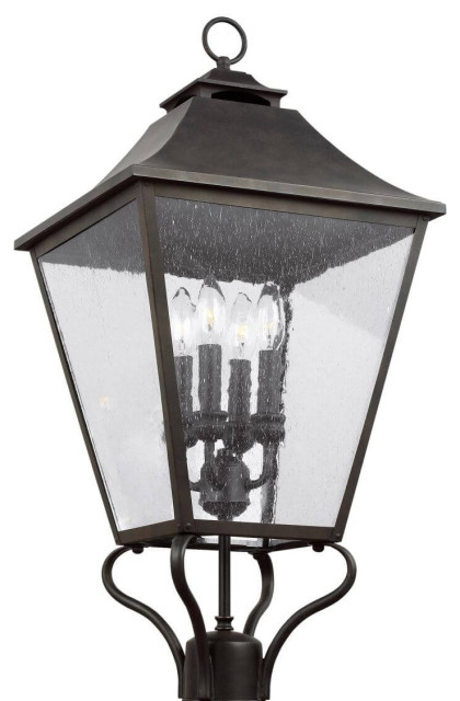 Visual Comfort Studio Galena Outdoor Post-Pier Lantern, Sable, 29.00 ...