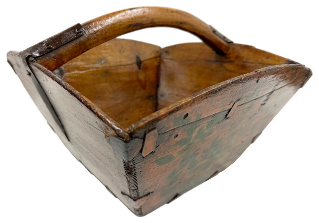 Consigned 19th Century Antique Chinese Wooden Rice Measure Bucket, Dou ...