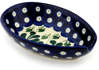 Polish Pottery 5" Stoneware Spoon Rest Hand-Decorated Design ...