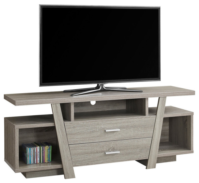 60" TV Stand With 2 Storage Drawers - Farmhouse - Entertainment Centers ...