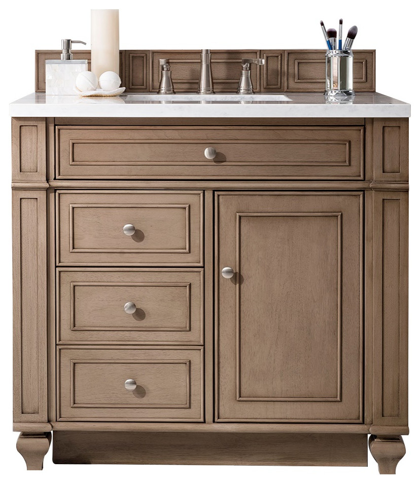 Bristol 36" Single Vanity Whitewashed Walnut - Traditional - Bathroom ...